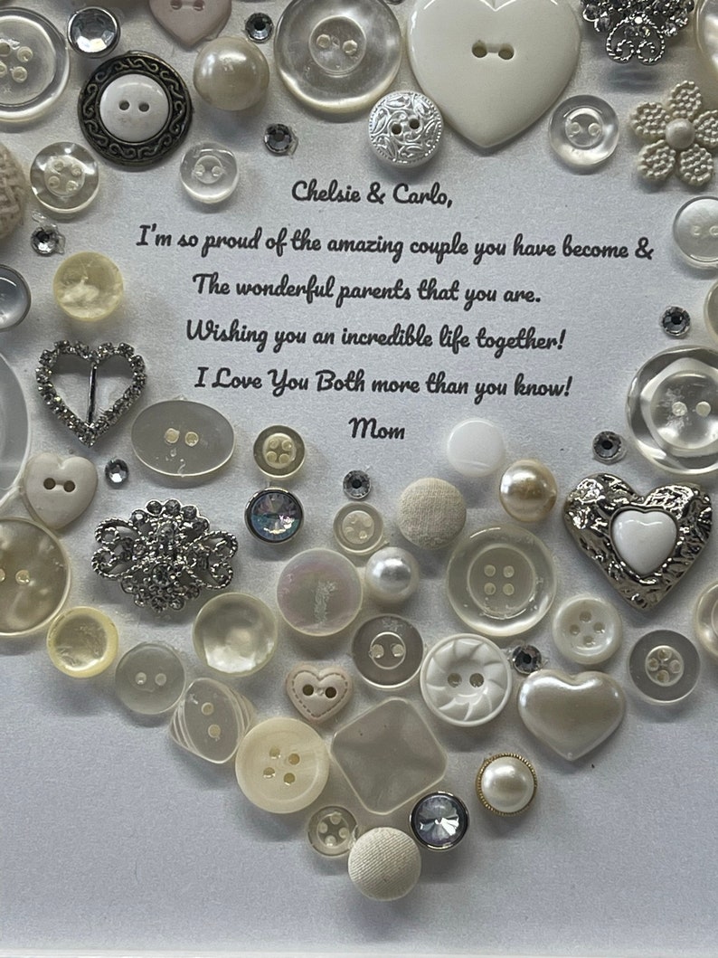 Button Art, Best Friend, Christening Gift, Baby Shower, Bridal Shower ...