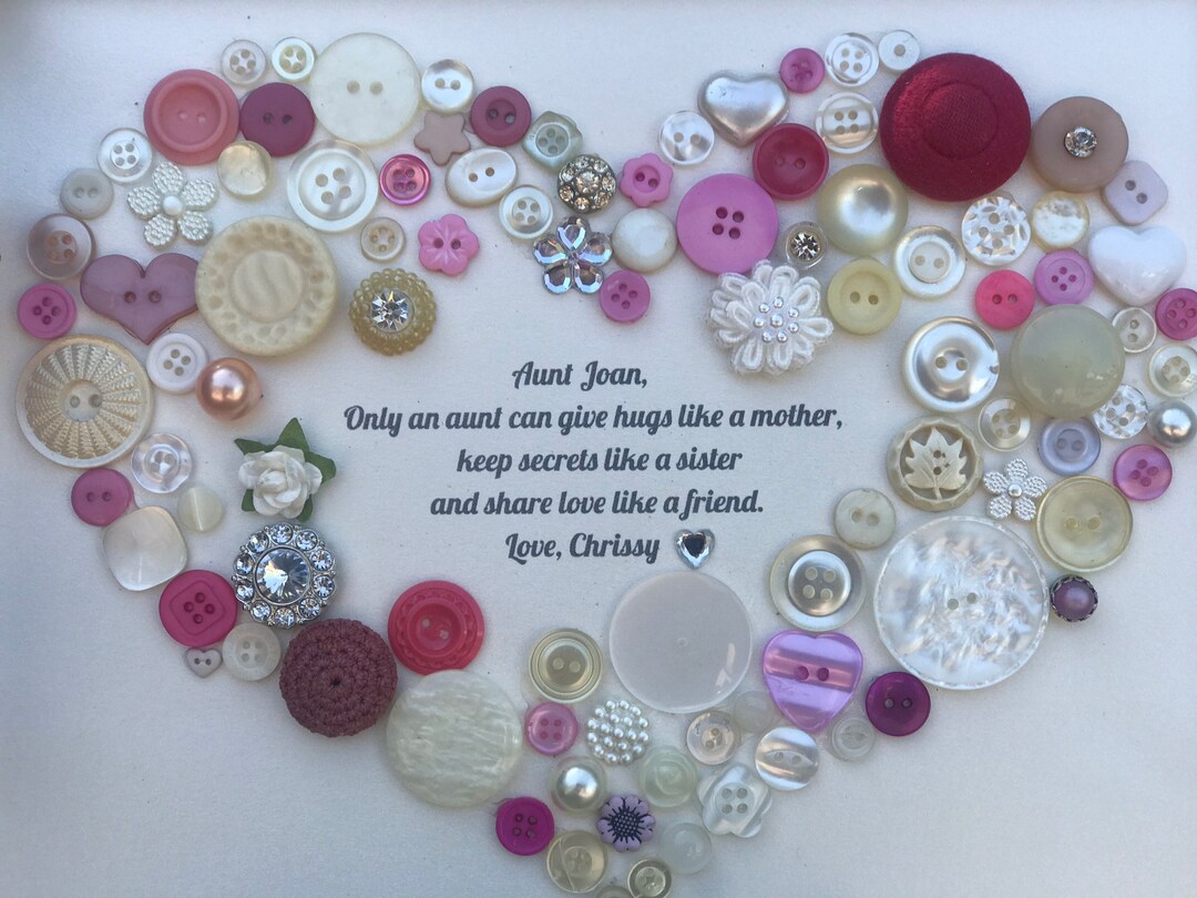 Button Art, Best Friend, Christening Gift, Baby Shower, Bridal Shower ...