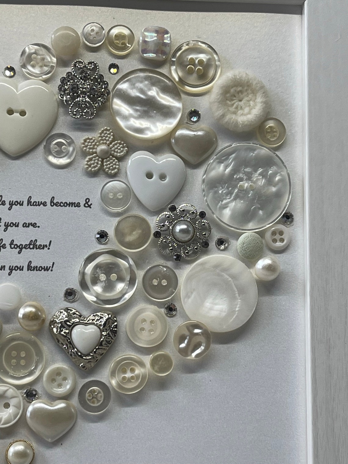 Button Art, Best Friend, Christening Gift, Baby Shower, Bridal Shower ...