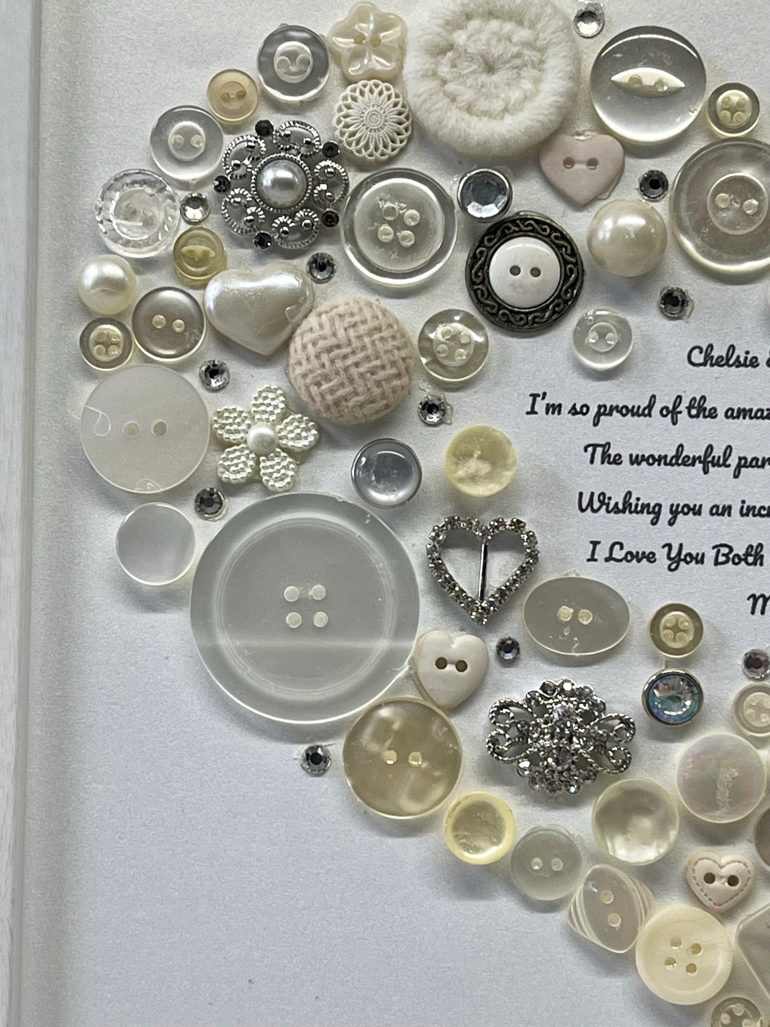 Button Art, Best Friend, Christening Gift, Baby Shower, Bridal Shower ...