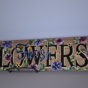 FLOWERS Hand Painted Rustic Wooden Sign - Etsy