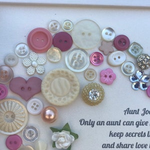 Button Art, Best Friend, Christening Gift, Baby Shower, Bridal Shower ...
