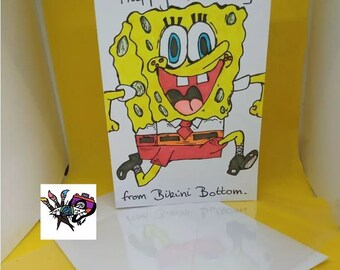 Spongebob Card | Etsy