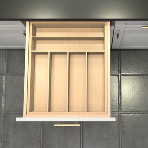 Custom Drawer Divider, Maple Silverware Organizer, 6 Spaces ...