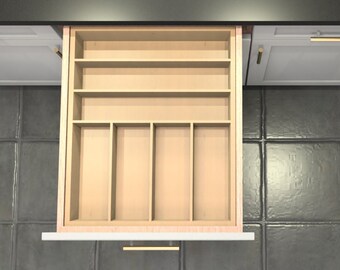 Custom Drawer Divider Maple Silverware Organizer 4 Spaces - Etsy