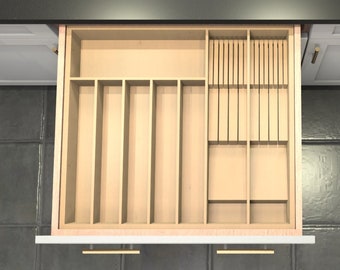 Custom Drawer Divider Maple Silverware Organizer 5 Spaces - Etsy