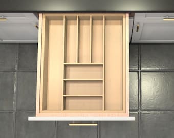 Custom Drawer Divider Maple Silverware Organizer 7 Spaces - Etsy