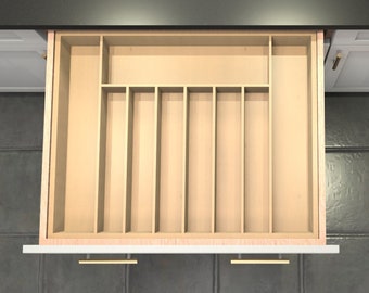 Custom Drawer Divider Maple Silverware Organizer 6 Spaces - Etsy