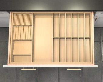 Custom Drawer Divider Maple Silverware Organizer 10 Spaces - Etsy