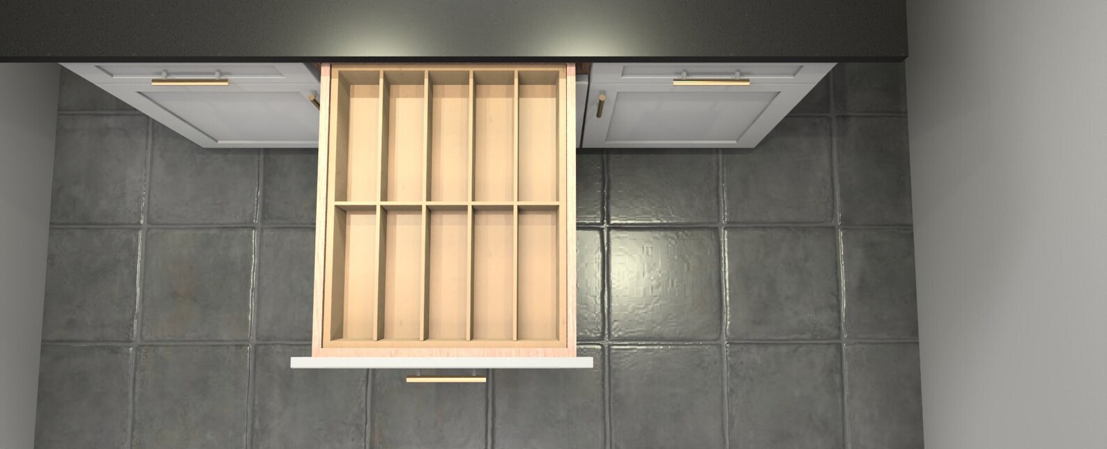 Custom Drawer Divider, Maple Silverware Organizer, 10 Spaces ...