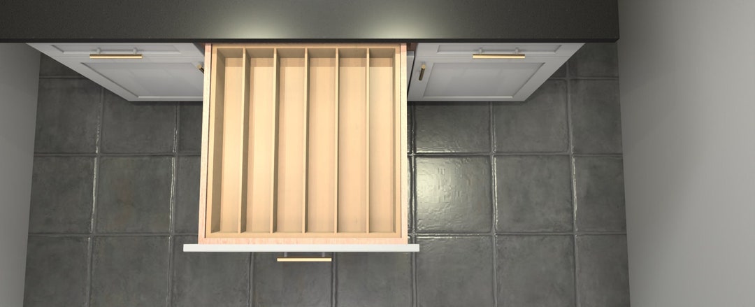 Custom Drawer Divider, Maple Silverware Organizer, 6 Spaces ...