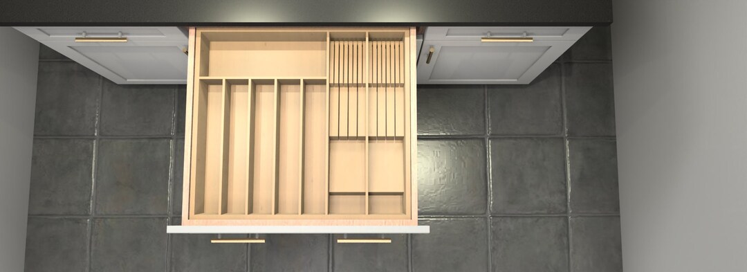 Custom Drawer Divider, Maple Silverware Organizer, 6 Spaces Knife Block ...