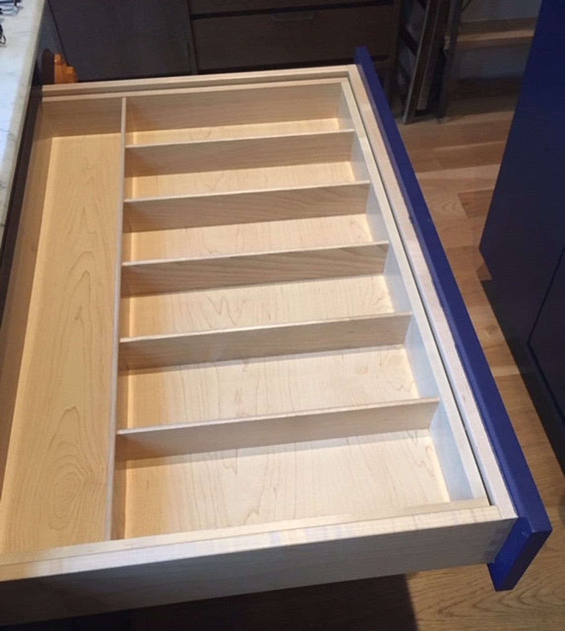 Custom Drawer Divider Maple Silverware Organizer 7 Spaces - Etsy