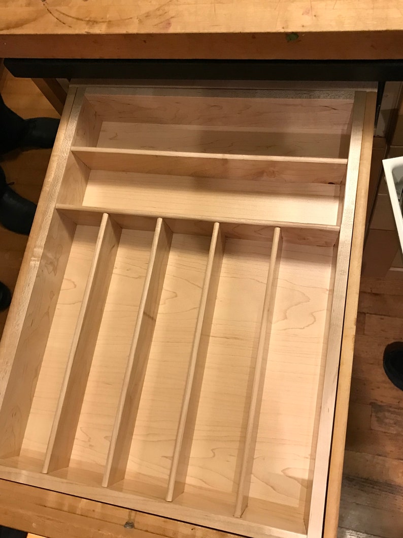 Custom Drawer Divider Maple Silverware Organizer 7 Spaces - Etsy