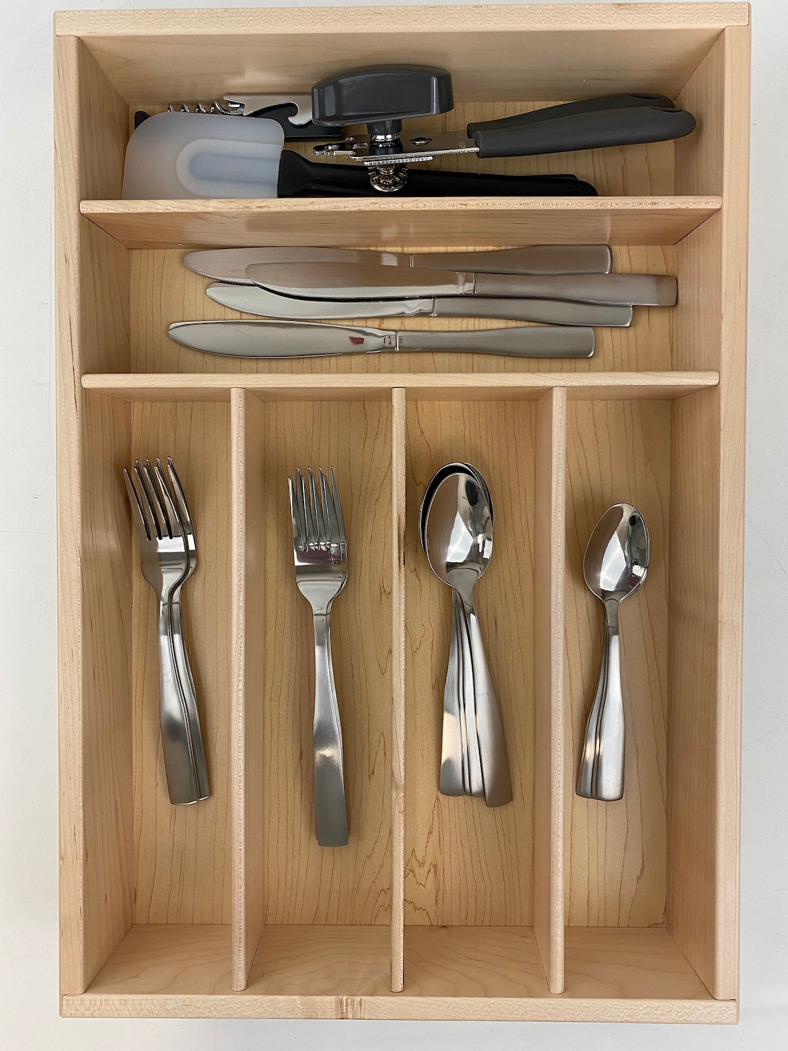 Custom Drawer Divider Maple Silverware Organizer 6 Spaces - Etsy