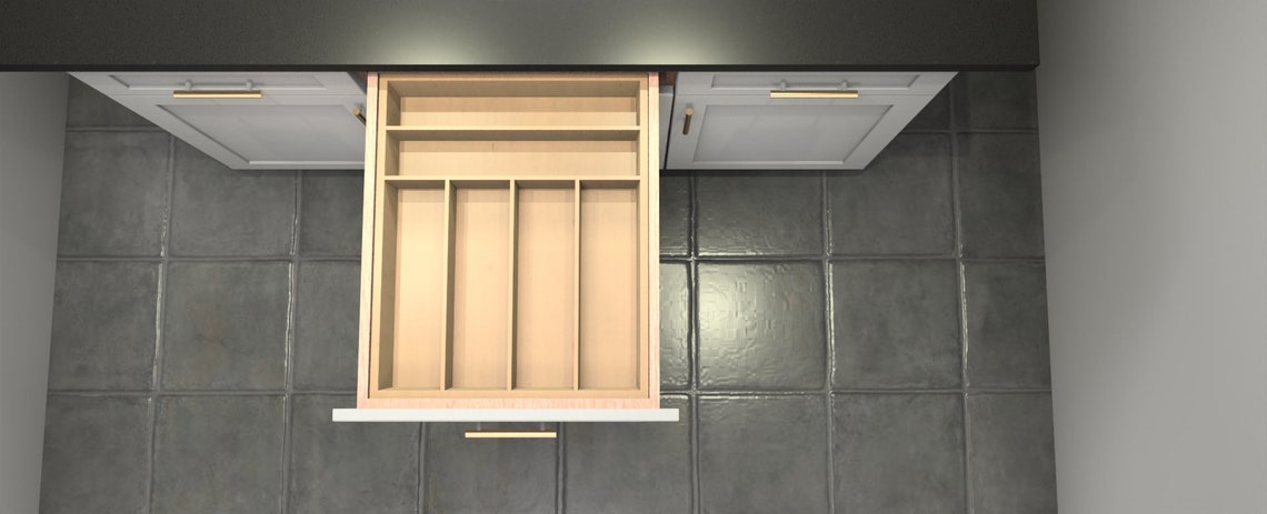 Custom Drawer Divider Maple Silverware Organizer 6 Spaces - Etsy