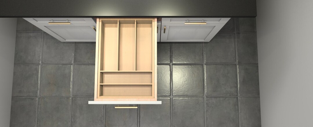 Custom Drawer Divider, Maple Silverware Organizer, 5 Spaces ...