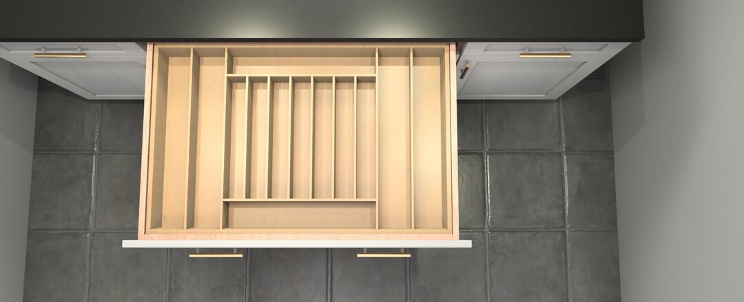 Custom Drawer Divider, Maple Silverware Organizer, 13 Spaces ...