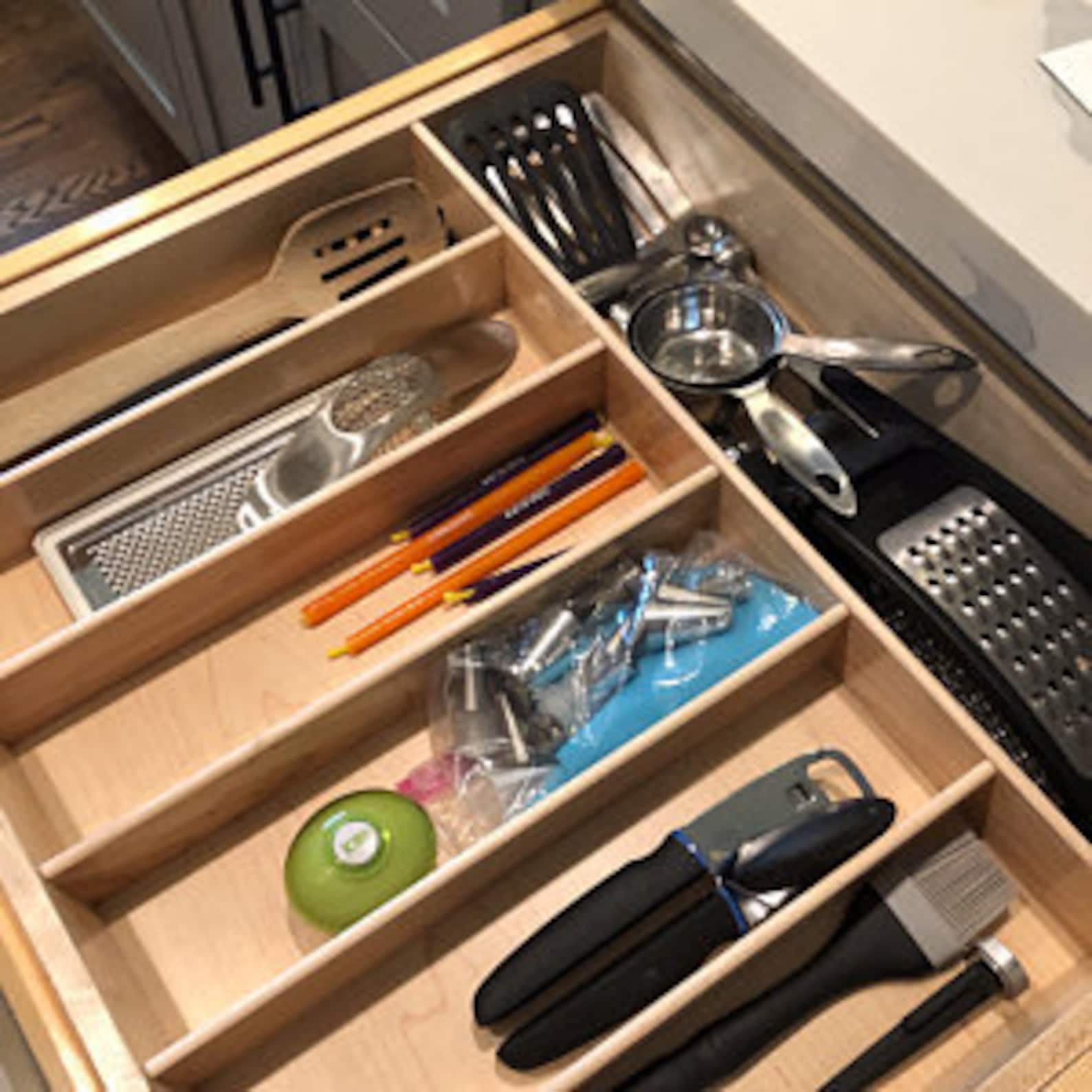 Custom Drawer Divider Maple Silverware Organizer 7 Spaces - Etsy