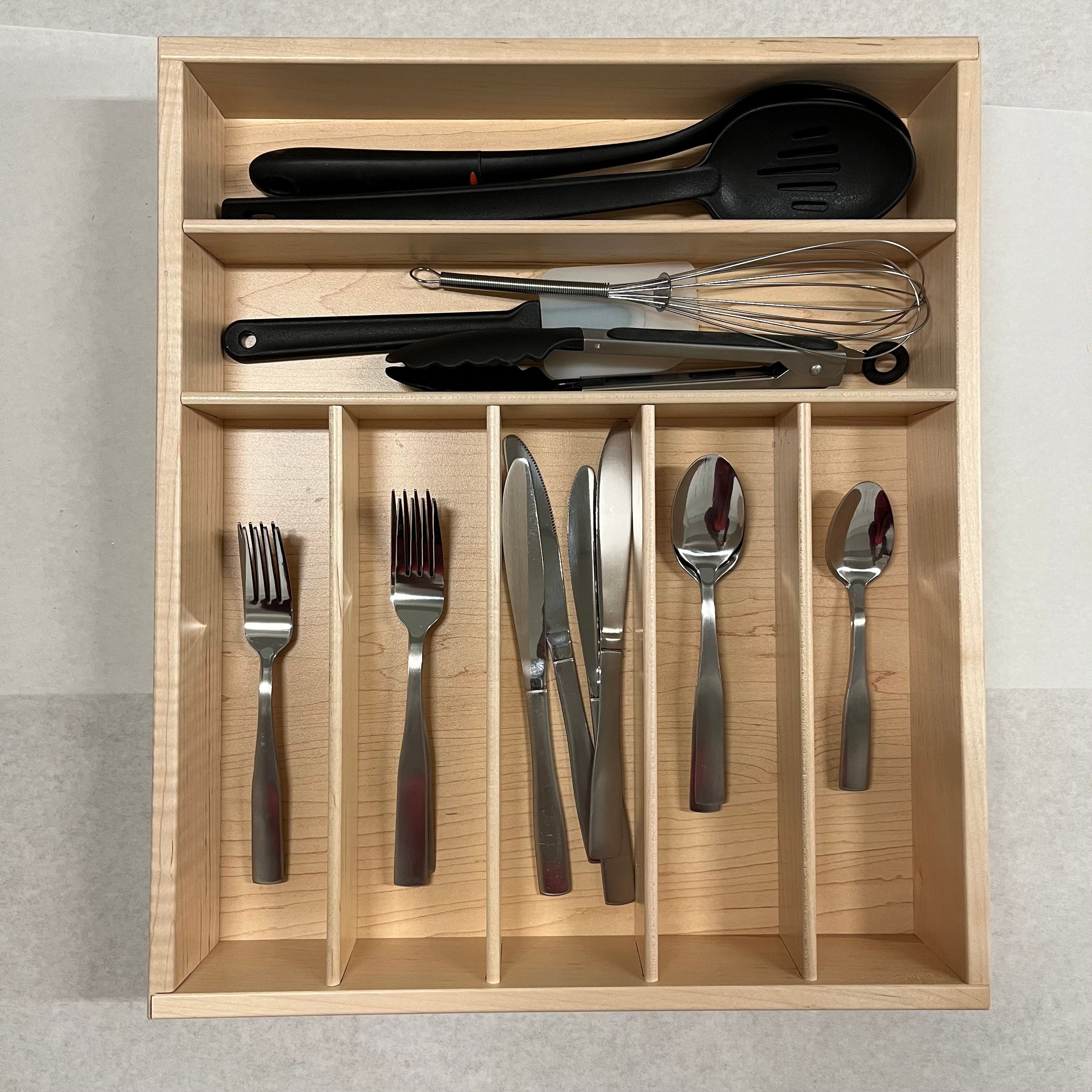 Custom Drawer Divider Maple Silverware Organizer 7 Spaces - Etsy