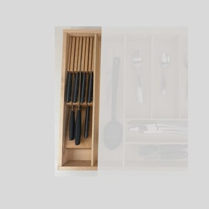 Custom Drawer Divider, Knife Block Organizer, Half Width Knife Block, 2 ...