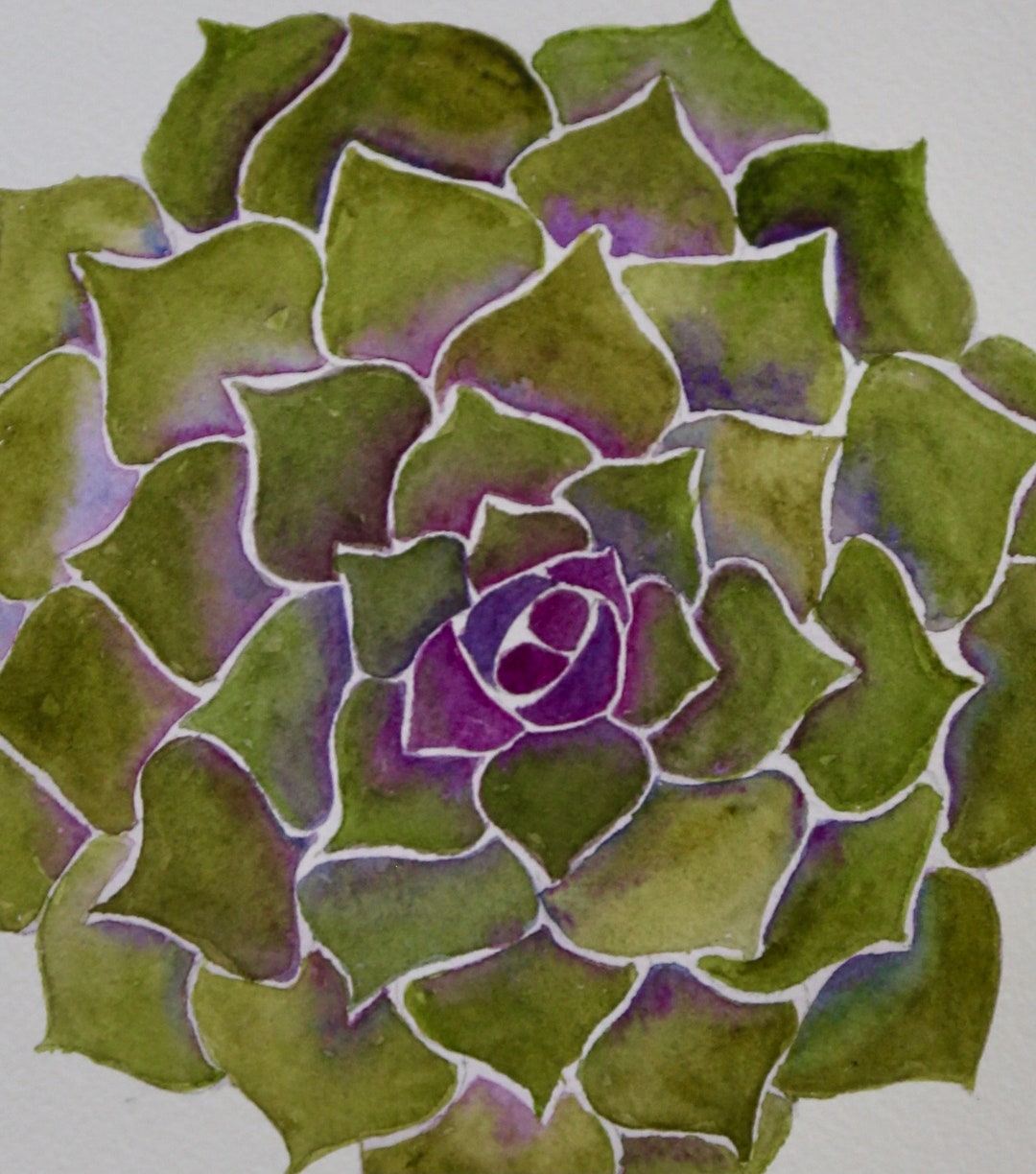 Original Watercolor Painting/ Succulent/ Garden/ Home Decor/ Wall Art ...