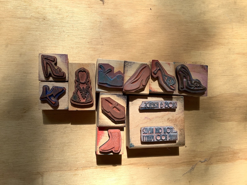 Wood Block Rubber Stamps Shoe Collection 10 Fo 18.00 - Etsy