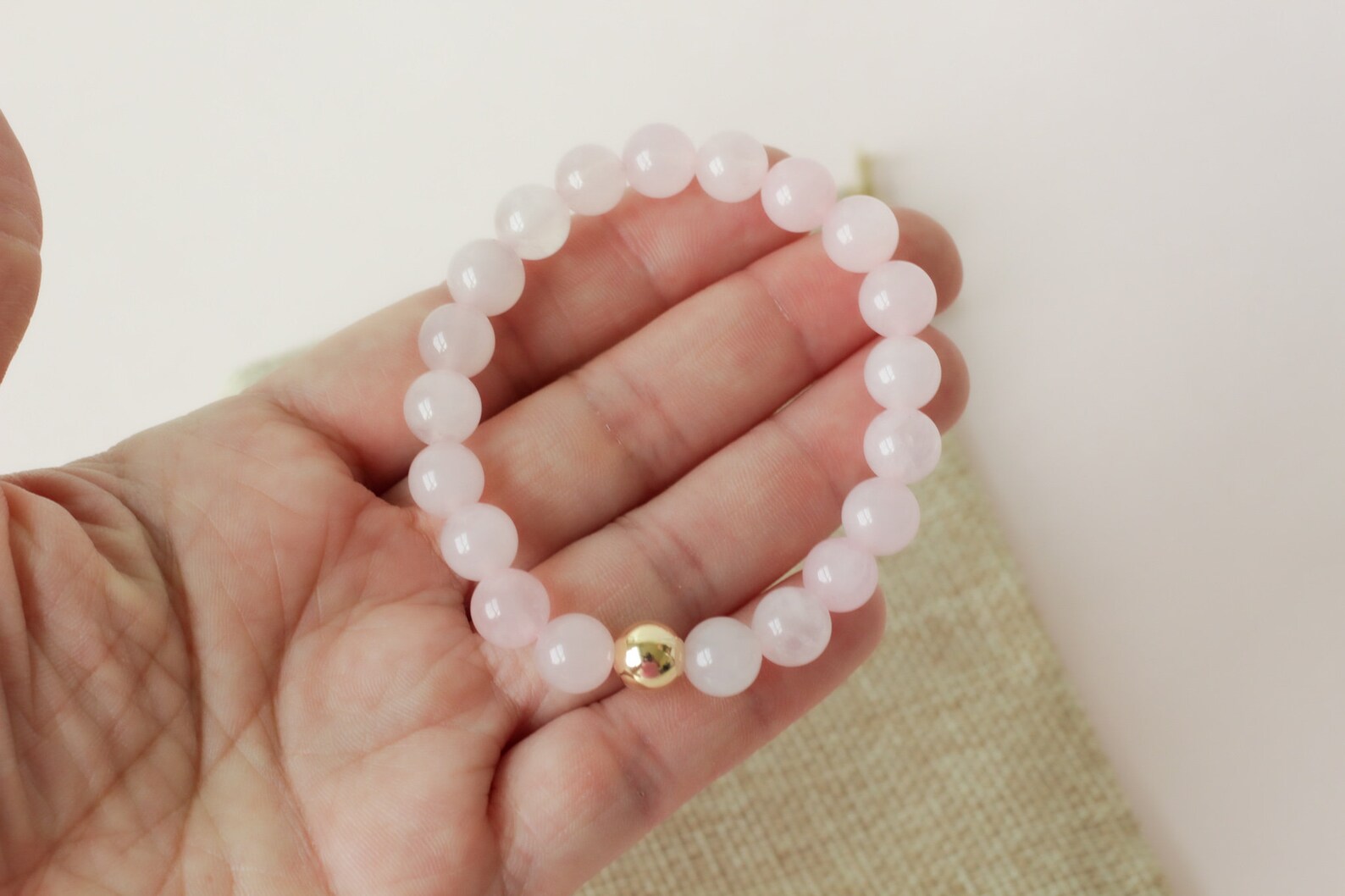 Rose Quartz Bracelet Natural Gemstone Bracelet Beaded | Etsy