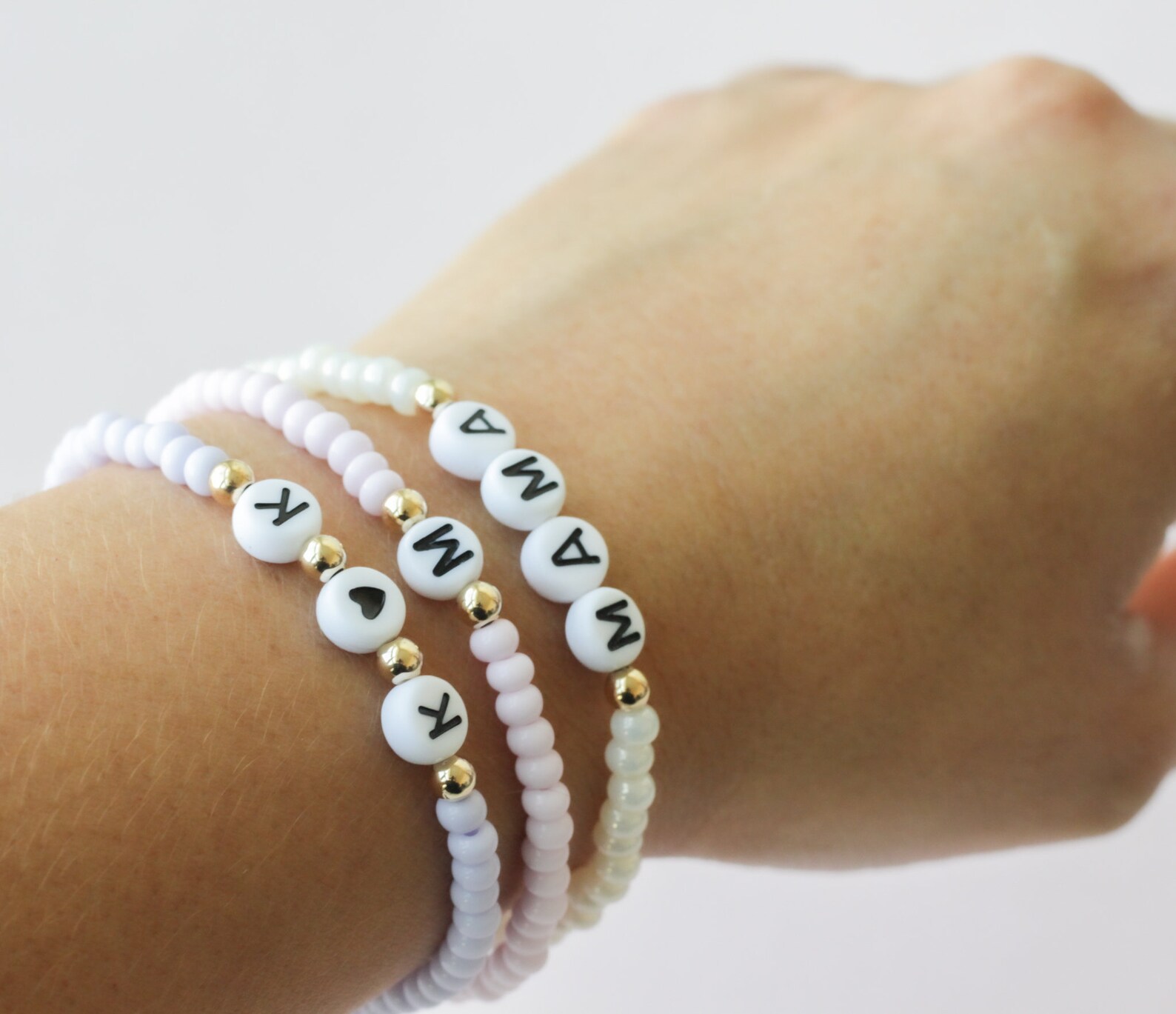 Custom Word Beaded Bracelet, Custom Name Bracelet, Personalized Beaded ...