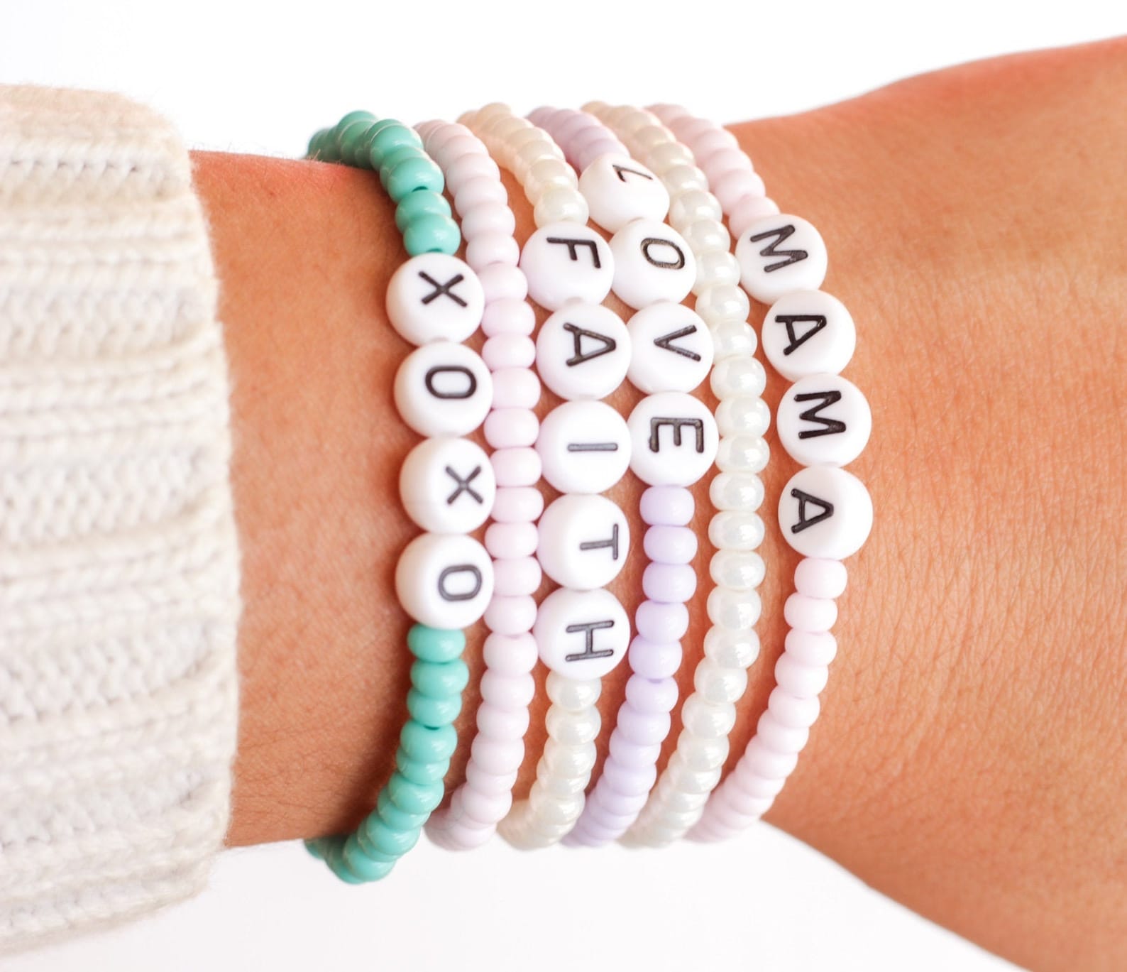 Custom Word Beaded Bracelet Custom Name Beaded Bracelet - Etsy