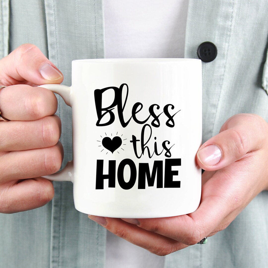 Bless This Home Mug, Lettered Mug, New Home Gift, Mothers Day Gift ...