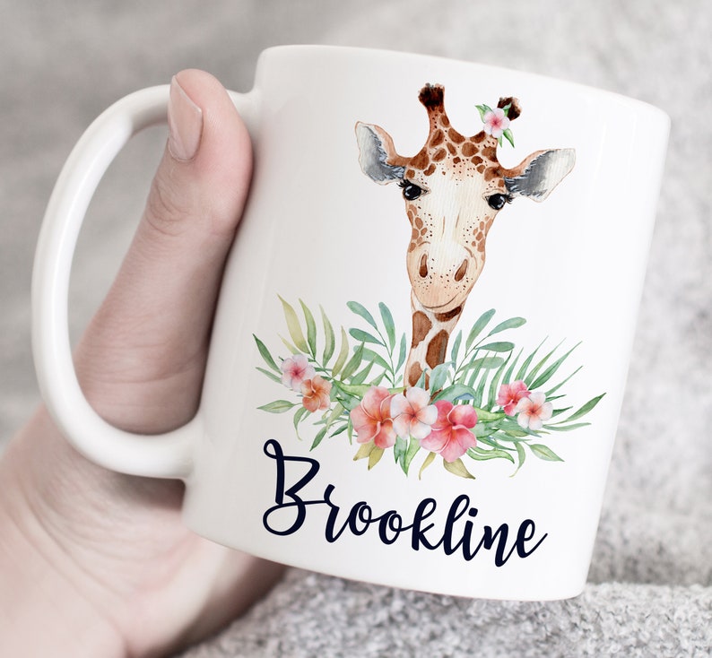 Giraffe Mug, Personalized Coffee Cup for Giraffe Lover, Birthday Gift ...
