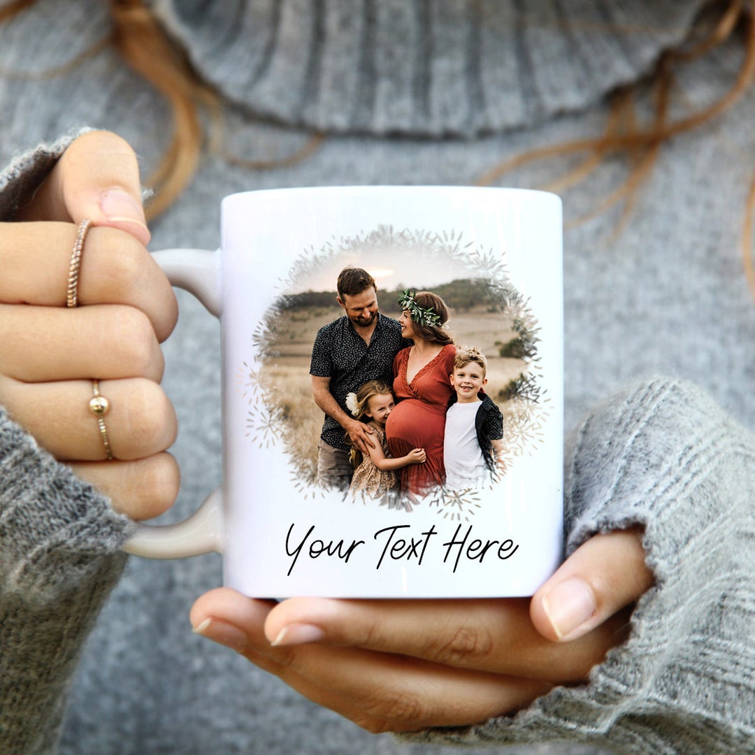 Custom Family Photo and Text Mug, Personalized Photo Mug, Face Mug ...