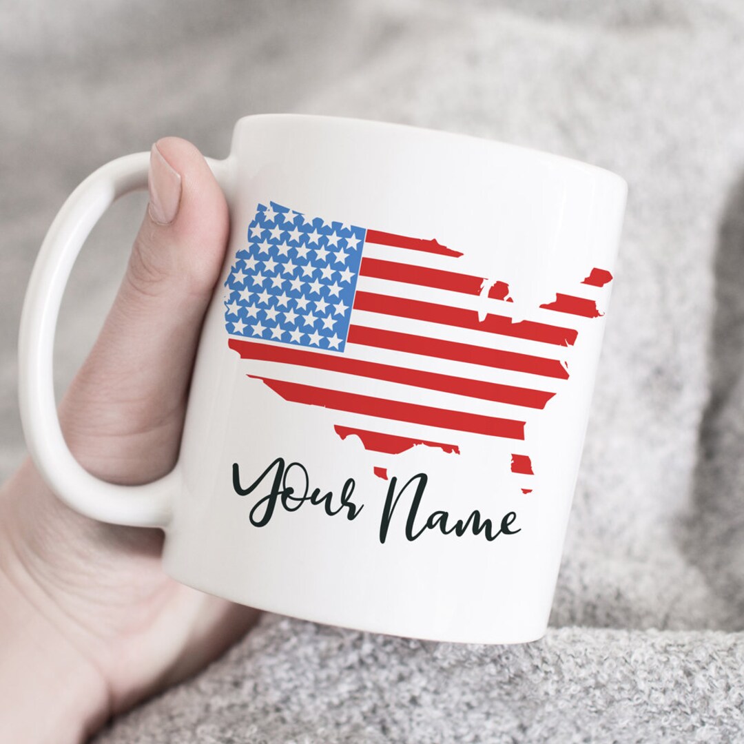 America Flag Mug, Custom Mug, United States Mug, Patriots Mug ...