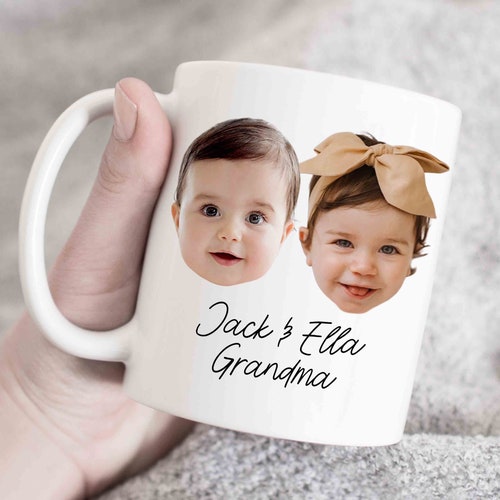 Two Baby Face Mug Personalized Photo Gift Custom Baby Face - Etsy