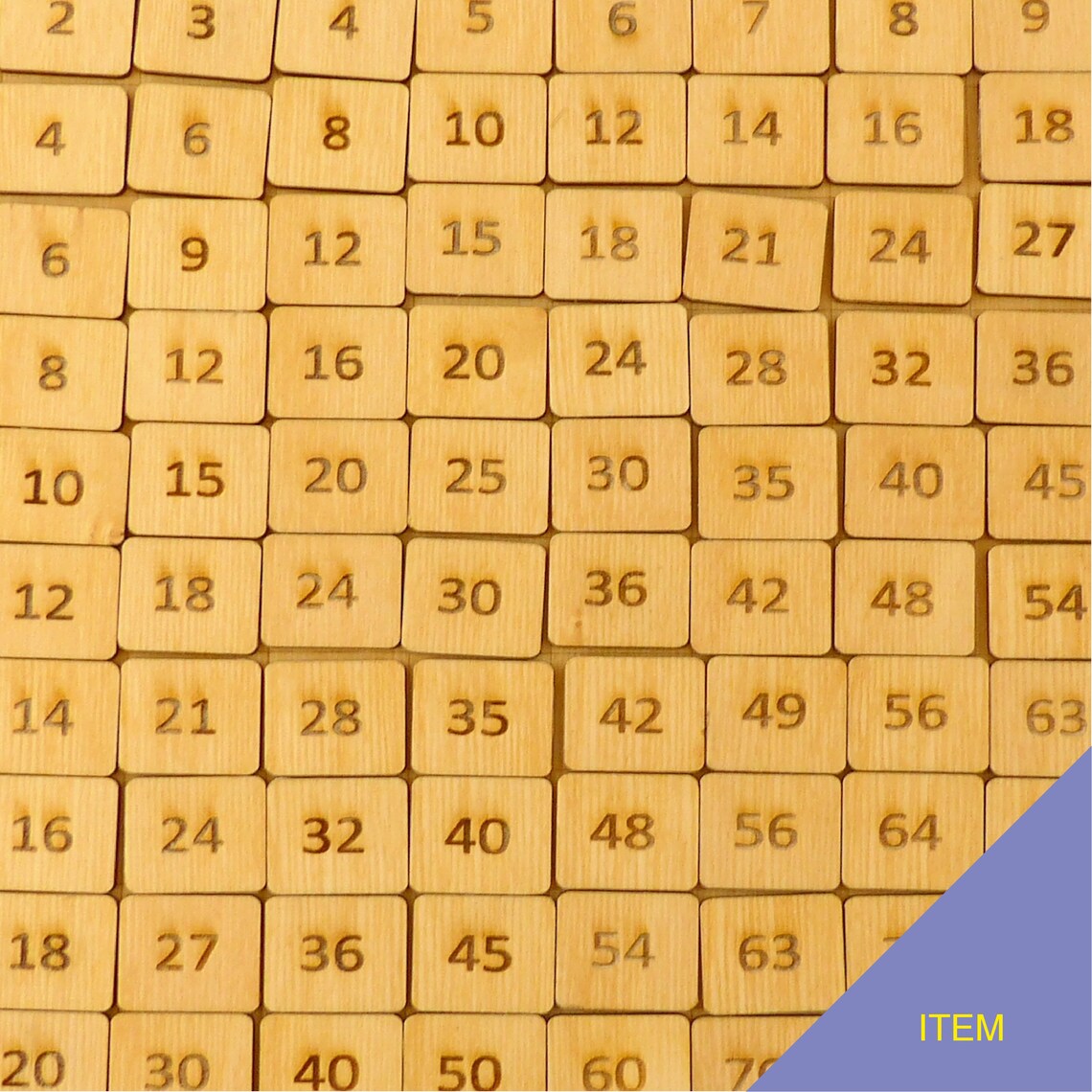 100 tiles Numbers multiplication set. 2x3 cm. Math. | Etsy