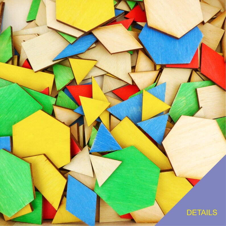 1320 Pieces 2D Shapes Set. Puzzles Geometry. Compare. | Etsy