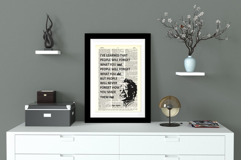 Maya Angelou Wall Art for Home Positive Inspirational Quotes DICTIONARY ...