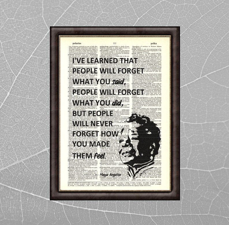 Maya Angelou Wall Art for Home Positive Inspirational Quotes DICTIONARY ...
