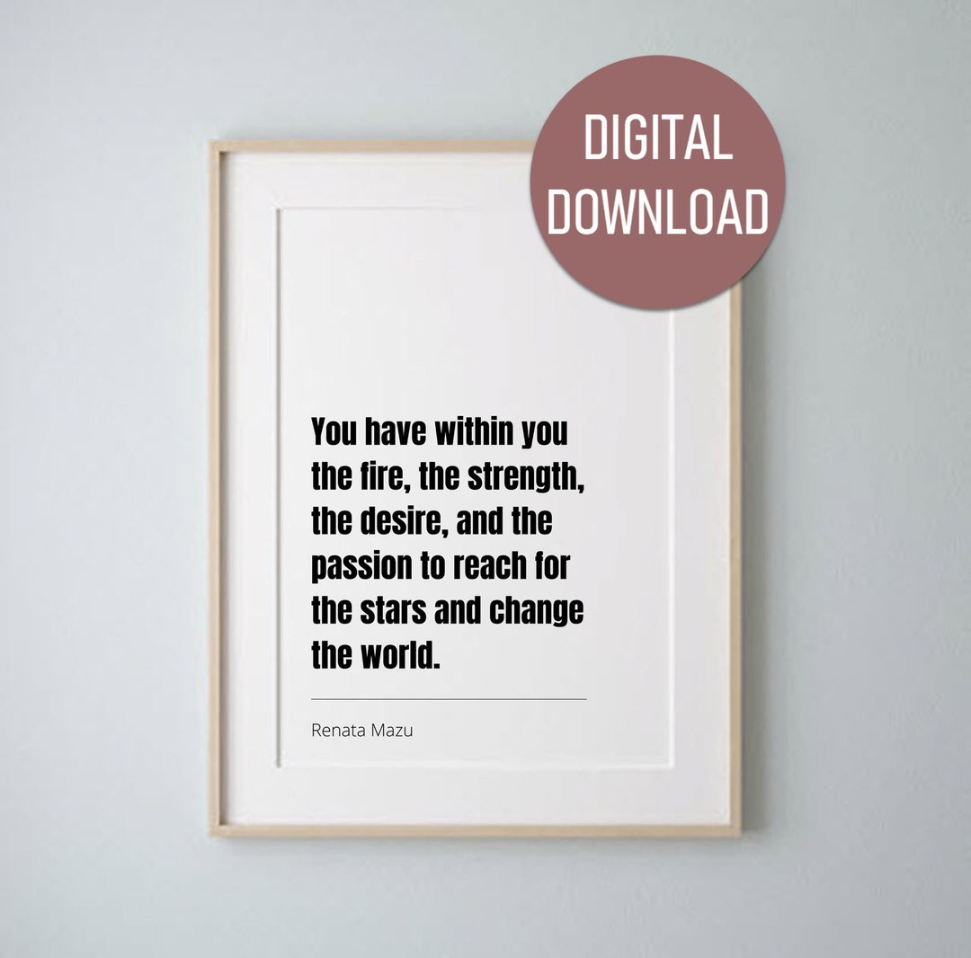 Inspirational Quote Wall Art Print, Digital Download, Retro Wall Decor ...