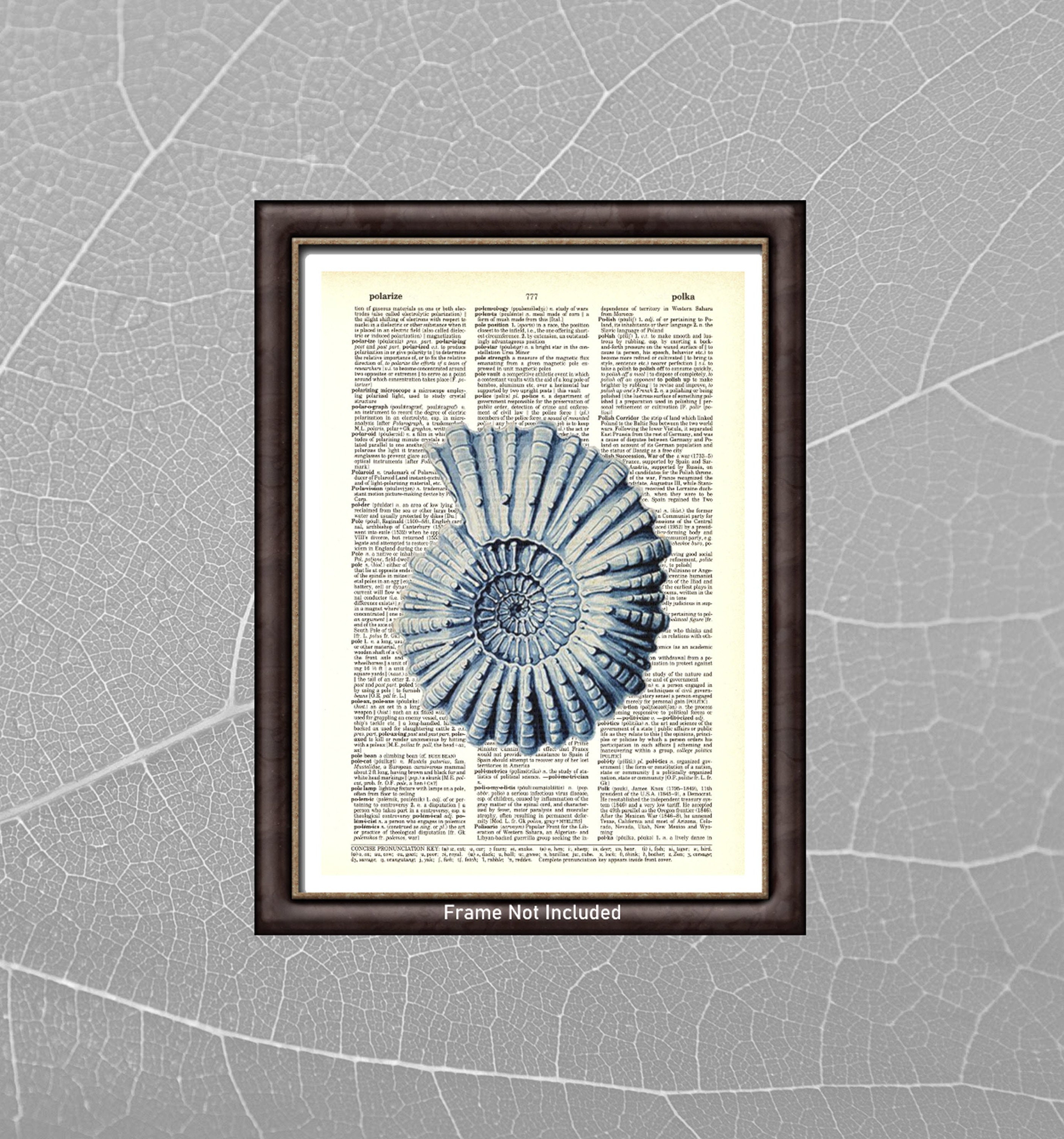 Blue Shell DICTIONARY ART PRINT Beach Wall Art Vintage Upcycled ...