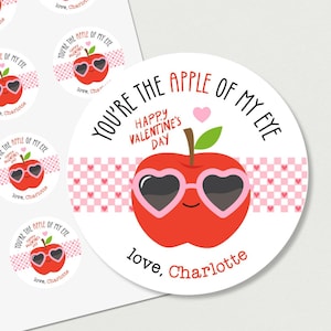 Apple Valentine Stickers Personalized, Awesome Sauce Valentine's Day ...