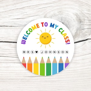 Personalized Back to School Stickers, Welcome to My Class Teacher ...