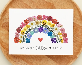 Rainbow Baby Card, Birth Congratulations, First Baby After Miscarriage ...