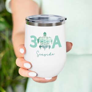 30A Florida Tumbler, Watercolor Sea Turtle Ladies Wine Tumbler, Seaside ...