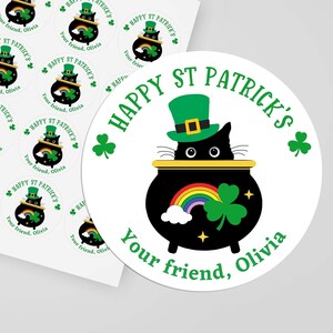 St. Patrick's Day Stickers With Name for Kids, Personalized Shamrock ...
