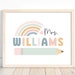 Teacher Name Sign PRINTABLE, Personalized Boho First Day of School ...
