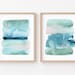 Blue Abstract Art Print Set, Minimalist Modern Landscape Wall Art, Navy ...