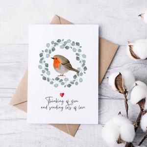 Robin Greeting Card, Thinking of You After Loss, Grief Support ...