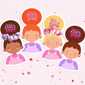Valentine Scrunchie PRINTABLE, Cute Kids Valentine's Day Cards, Hair ...